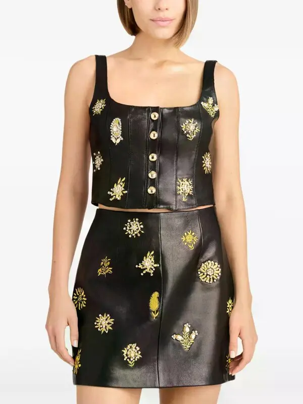 Cinq À Sept Embellished Leather Top