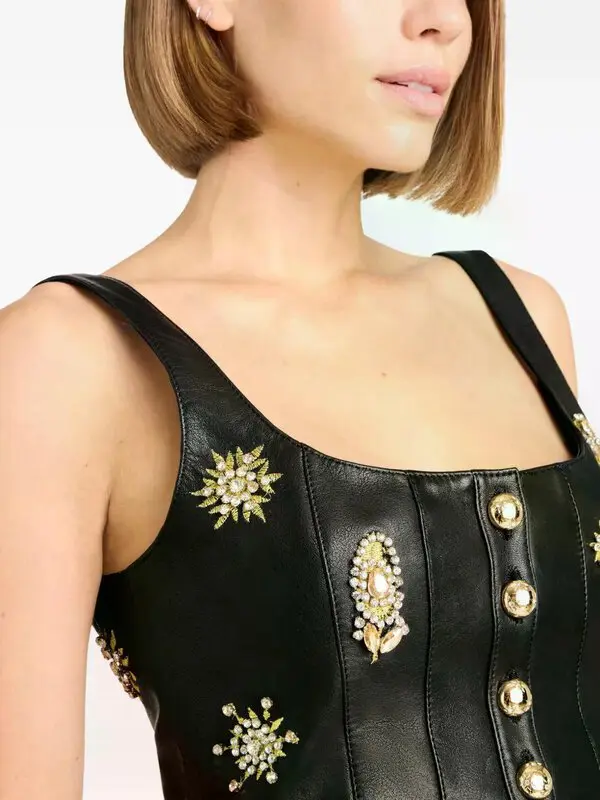 Cinq À Sept Embellished Leather Top
