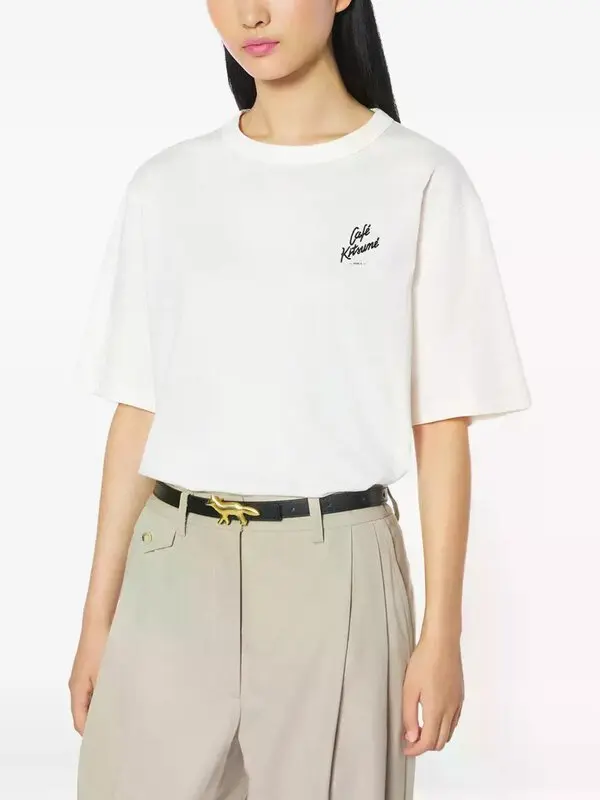 CAFÉ KITSUNÉ Embroidered Logo T-shirt