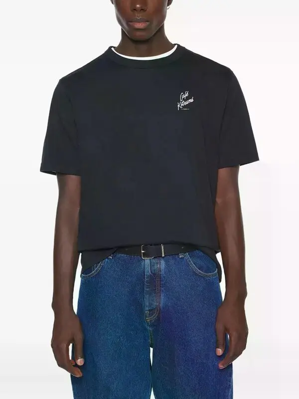 CAFÉ KITSUNÉ Logo-embroidered Cotton T-shirt