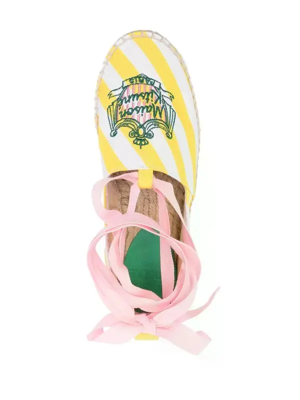 Maison Kitsuné Striped Lace-up Espadrilles