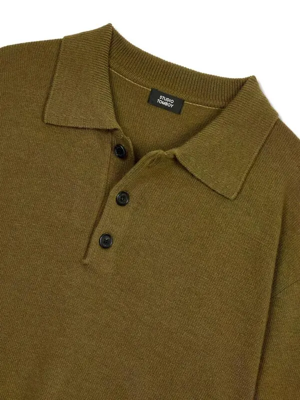 STUDIO TOMBOY Long-sleeve Polo Shirt - Green