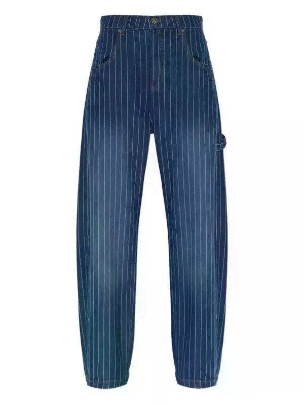 Munthe Pinstripe Utility Trousers - Blue