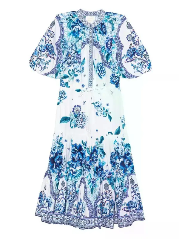 Camilla A Ceramic Garden Dress - White