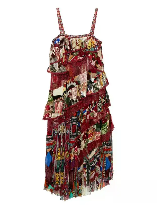 Camilla Patchwork Alchemy Dress - Red