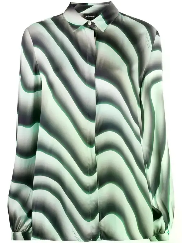 Just Cavalli Illusional Print Shirt - Black