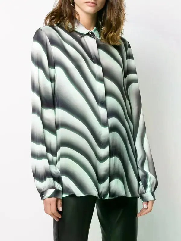 Just Cavalli Illusional Print Long Sleeve Shirt