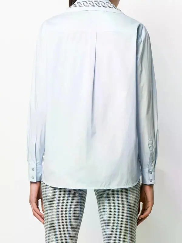 Pinko Embellished Collar Cotton Blend Shirt