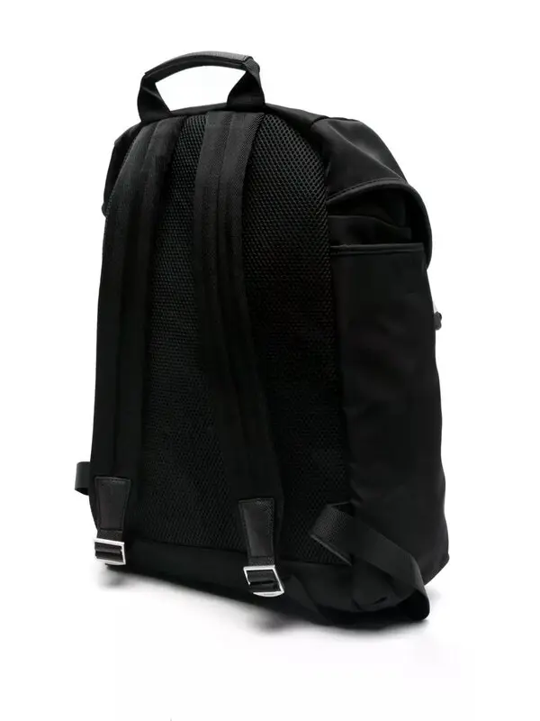 Sandro Recycled Leather Pull Tab Nylon Backpack - Black