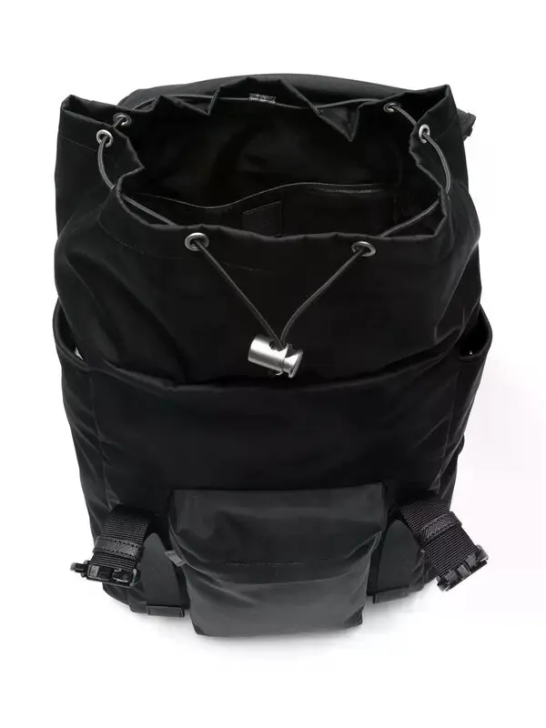 Sandro Recycled Leather Pull Tab Nylon Backpack - Black