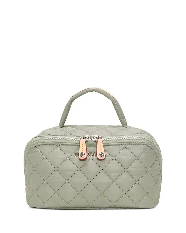 Mz Wallace Accordion Cosmetic Bag - Agave Green/gold