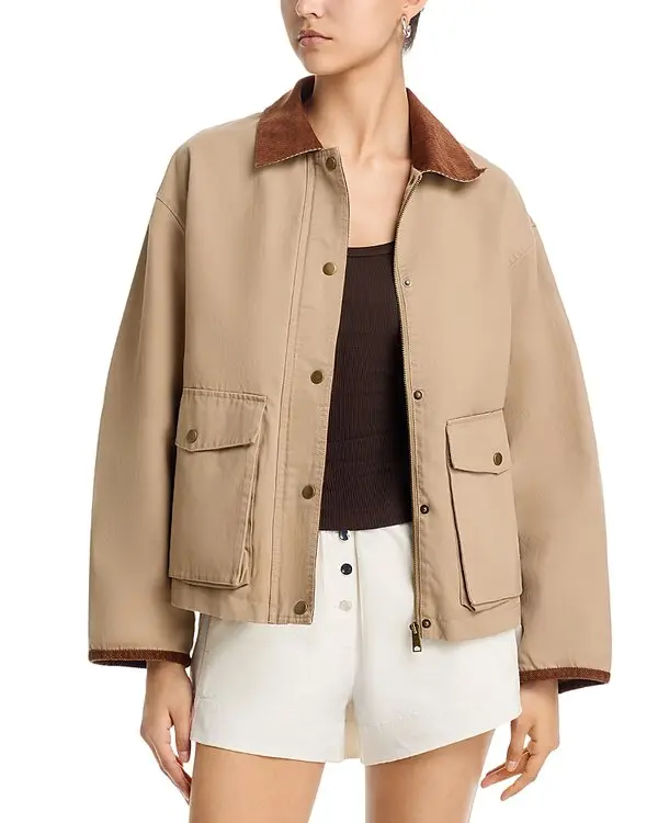 Aqua Cropped Barn Jacket - Sand