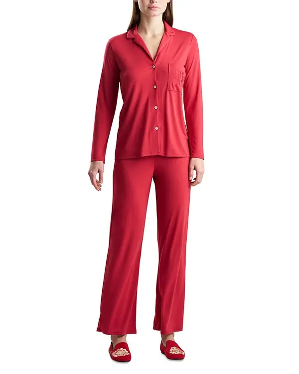 Natori Shangri La Pajama Set - Crimson Red