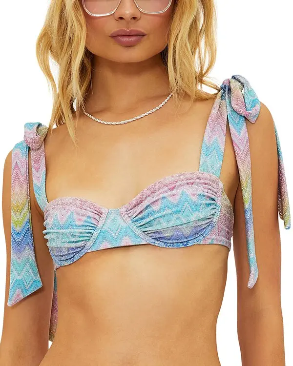 Beach Riot Drea Bikini Top - Sunset Chevron