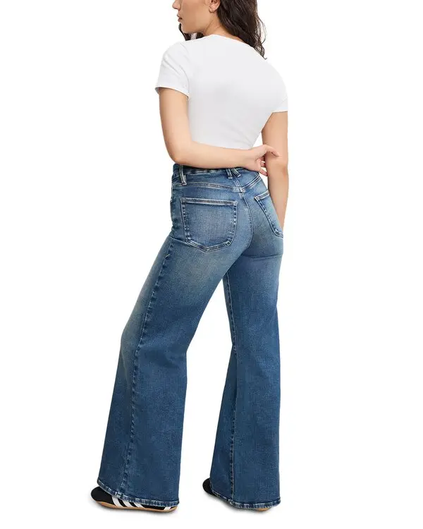 Good American Soft Tech Good Petite Palazzo Jeans