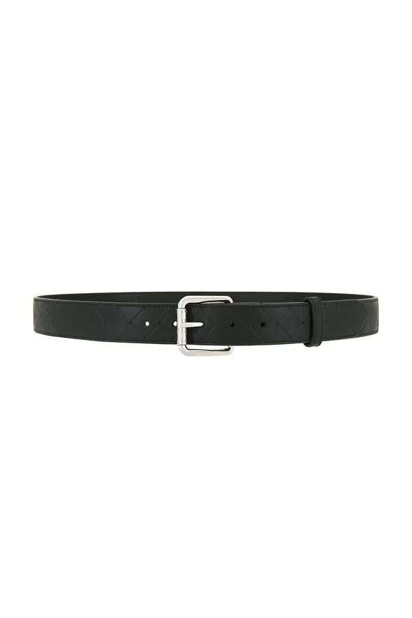 Bottega Veneta Intrecciato Stamp 3.5cm Belt - Camping & Silver