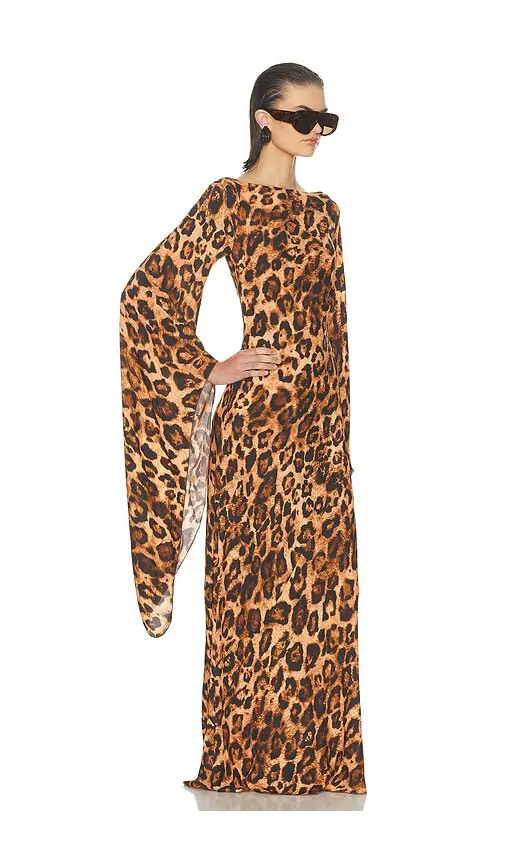 elegant attire dress code Elegant Leopard Print Fishtail Hem Sleeveless Dress for Women main image 0