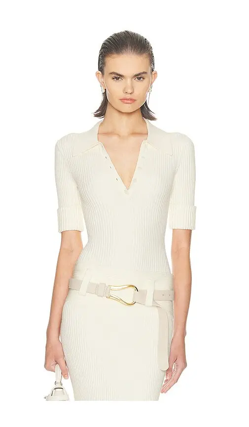 HELSA Devora Polo Bodysuit - Ivory