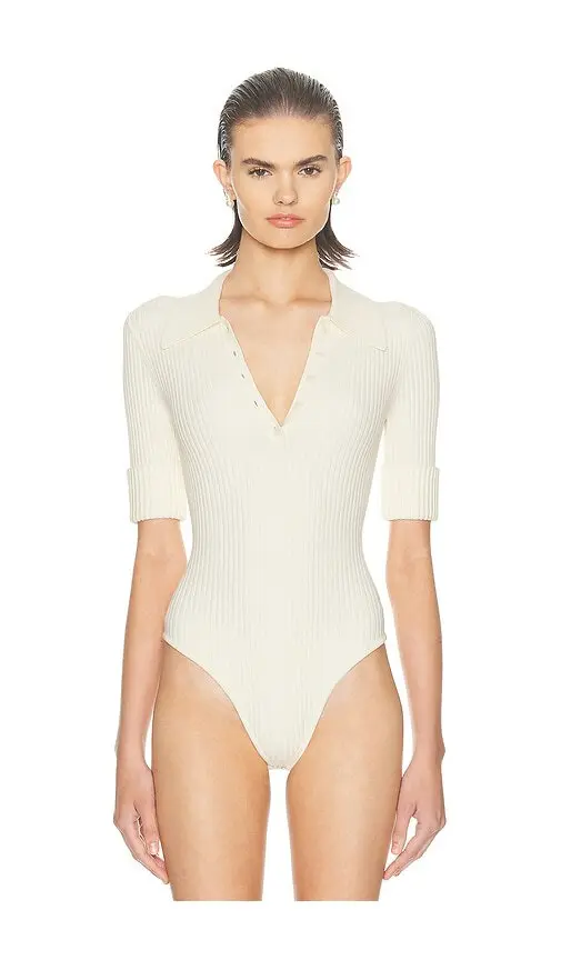 HELSA Devora Polo Bodysuit - Ivory
