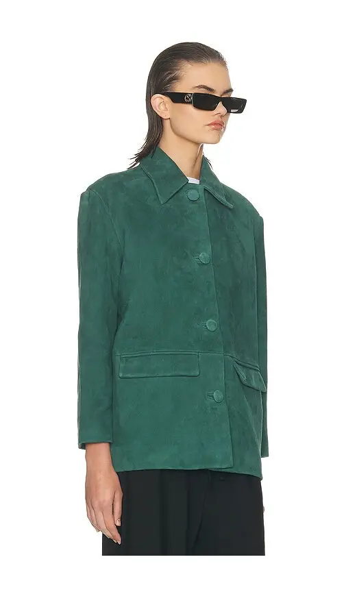 HELSA The Schoolhouse Jacket In Suede - Spruce