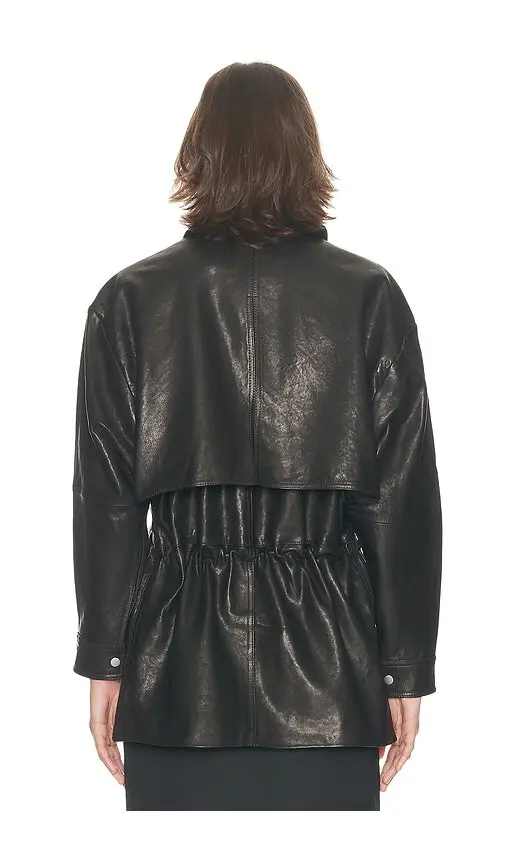 HELSA Leather Peplum Moto Jacket