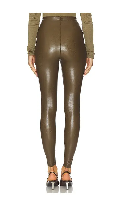 Commando Faux Leather Legging In Dark Green
