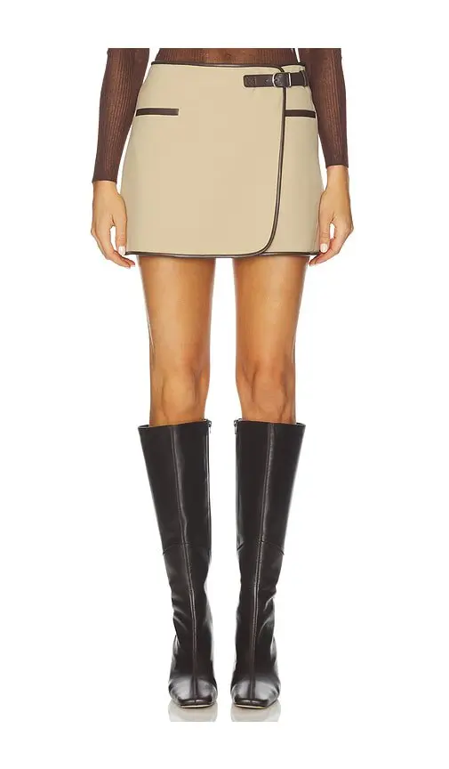 Simkhai Sheridan Mini Skirt - Light Camel