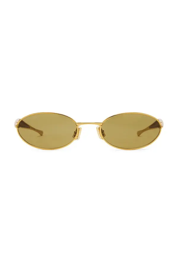 Bottega Veneta Oval Sunglasses - Gold & Green