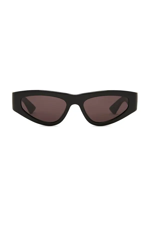 Bottega Veneta Rectangular Sunglasses - Black & Grey