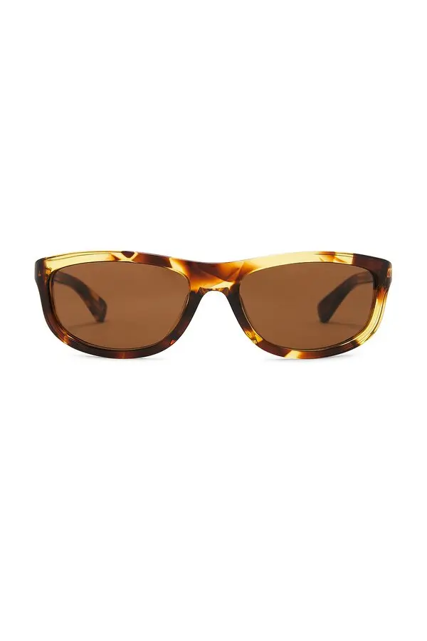 Bottega Veneta Rectangular Sunglasses - Havana & Brown