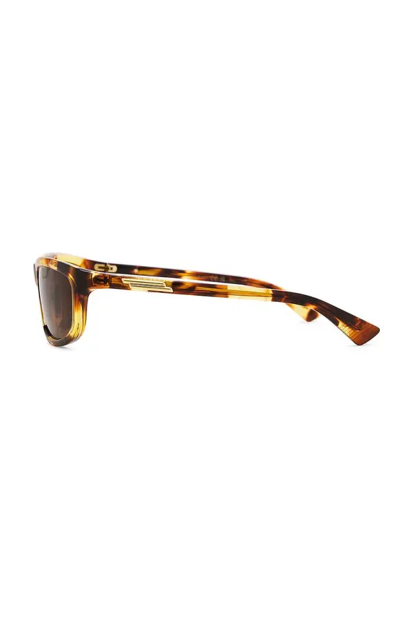 Bottega Veneta Rectangular Sunglasses - Havana & Brown