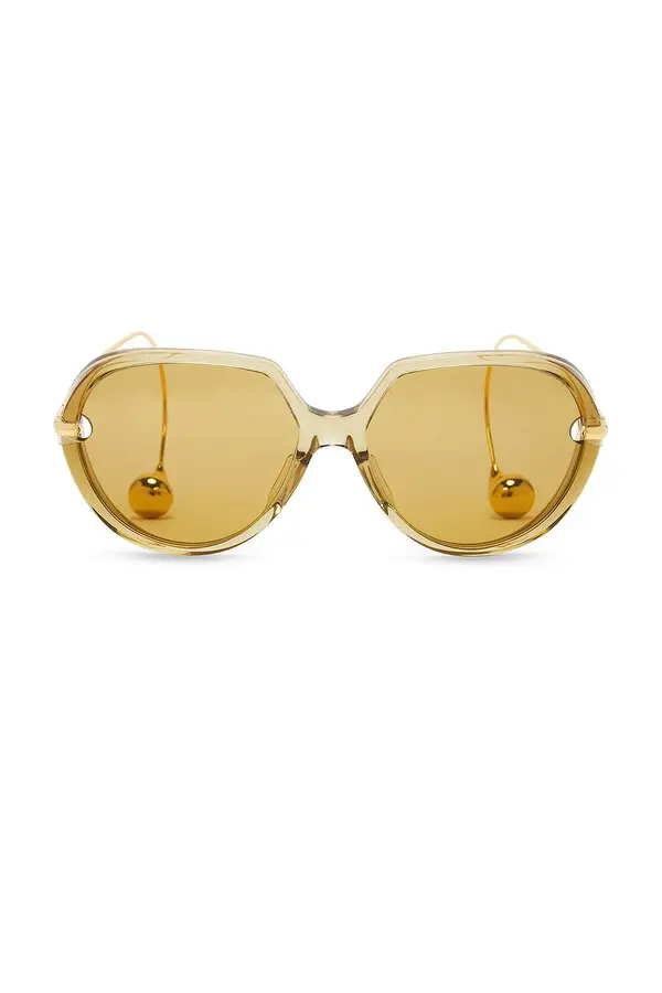 Bottega Veneta Drop Sunglasses - Yellow, Gold, & Brown