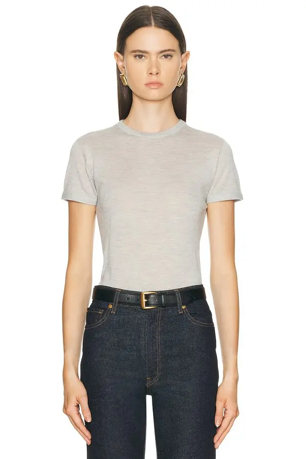 Renggli Cashmere Silk Knit Tee - Gris