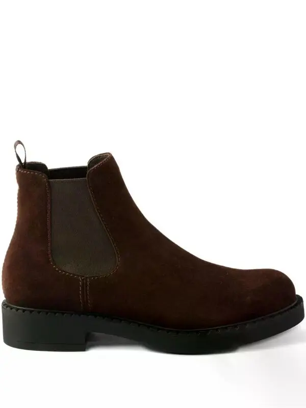 Prada Elastic-panel Suede Chelsea Boots