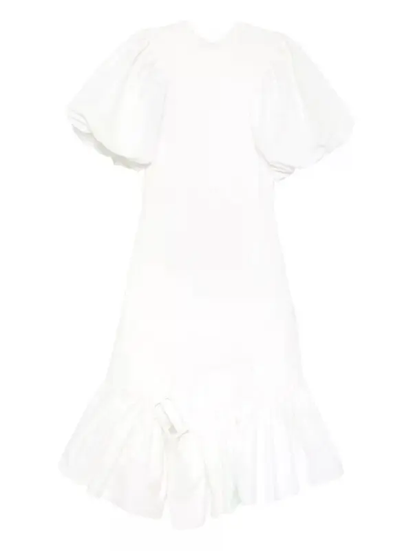 Rokh Puff-sleeve Ruffled Dress