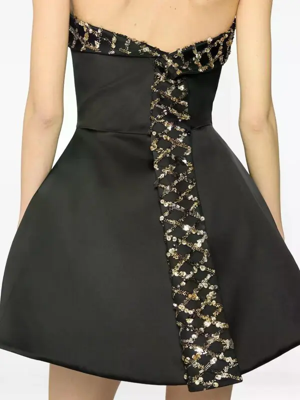 GENNY Embellished Strapless A-line Dress