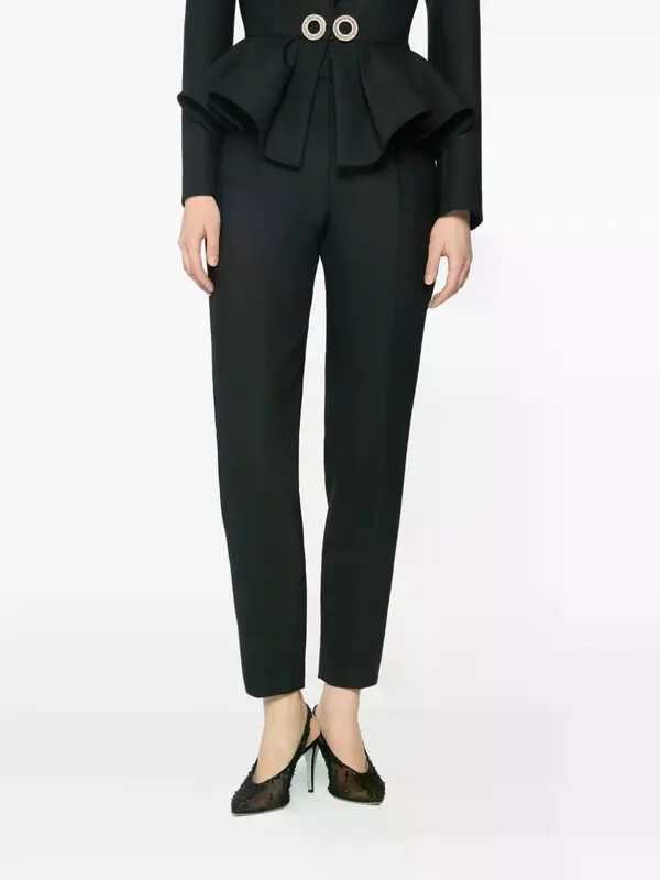 GENNY High-waisted Pleated Trousers - Black