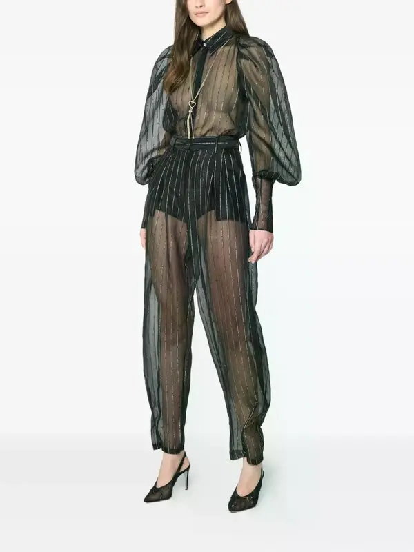 GENNY Pinstriped Sheer Trousers