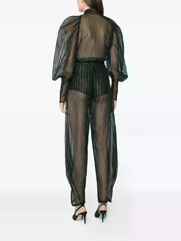 GENNY Pinstriped Sheer Trousers