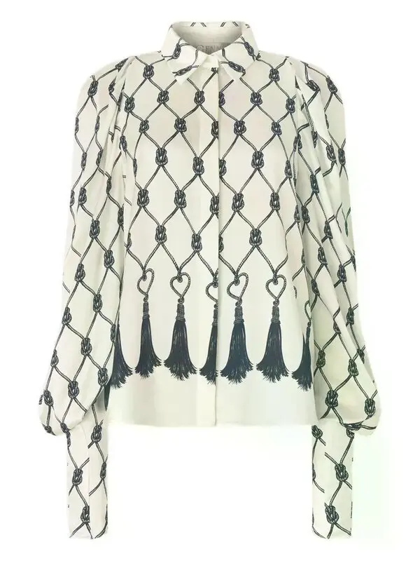 GENNY Tassel-print Blouse