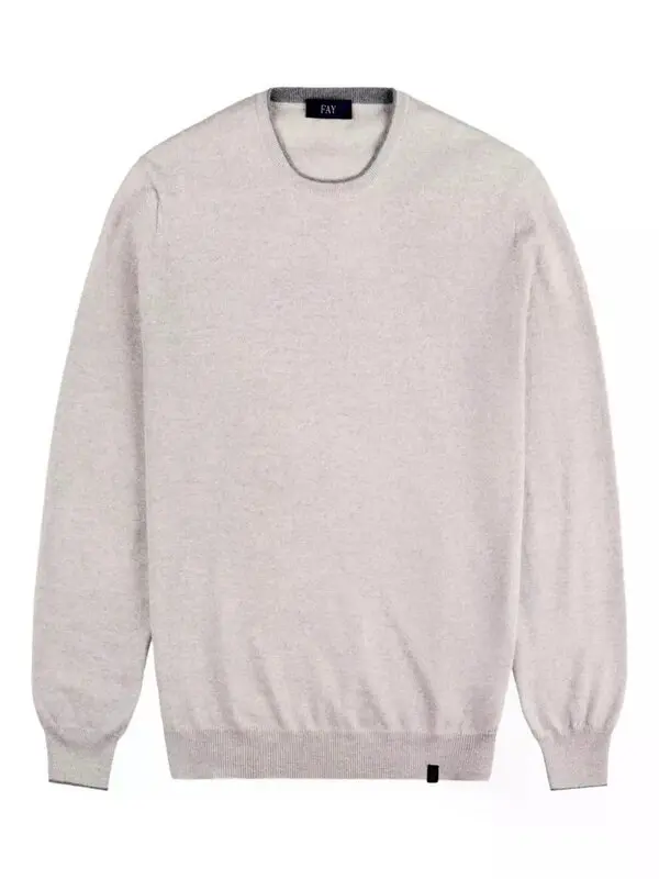 FAY Crew-neck Sweater With Elbow Patches
