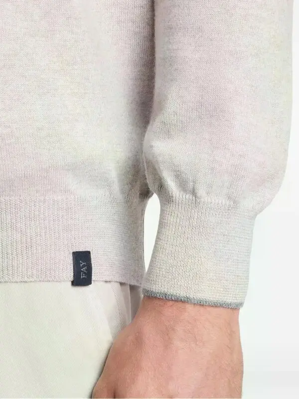 FAY Crew-neck Sweater With Elbow Patches