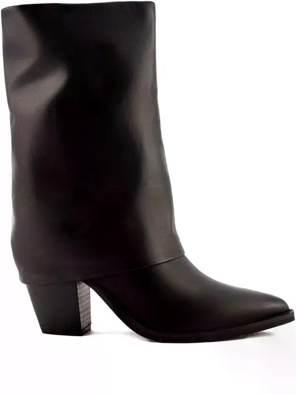 JULIE DEE 80mm Folded-cuff Pointed-toe Boots