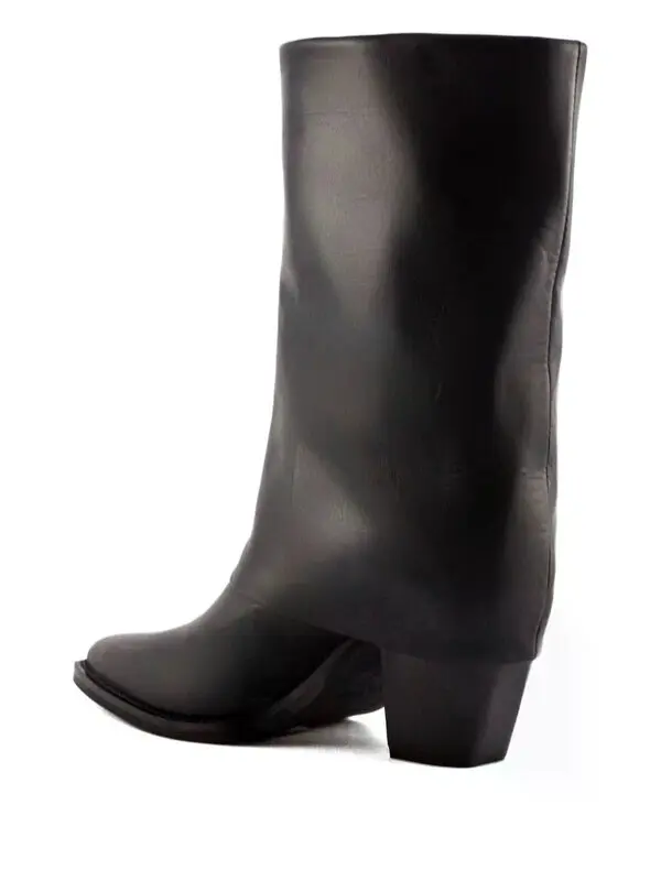 JULIE DEE 80mm Folded-cuff Pointed-toe Boots