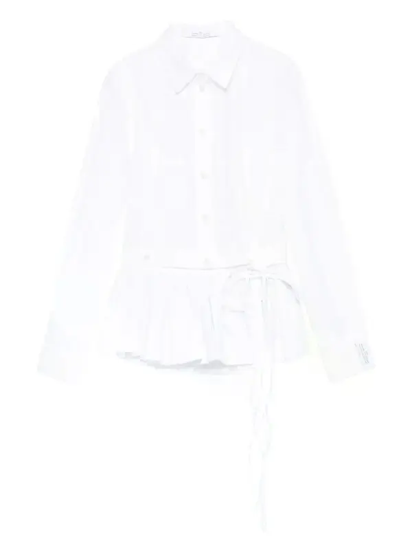 Rokh Pleated Panel Shirt - White