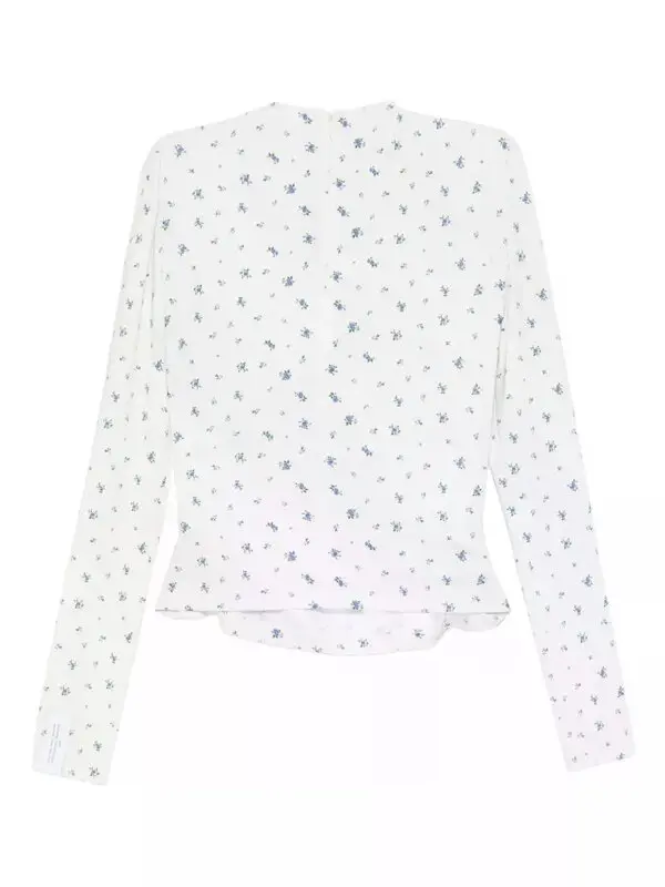Rokh Floral-print Knot-detail Blouse