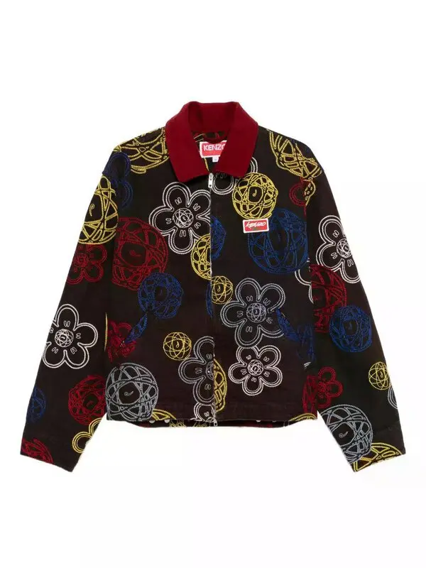 Kenzo Floral Zip Jacket - Brown