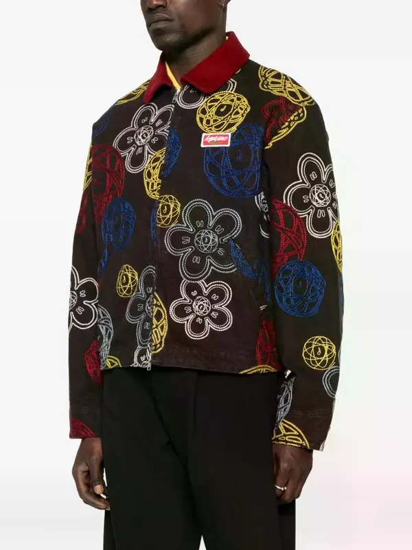 Kenzo Floral Zip Jacket - Brown