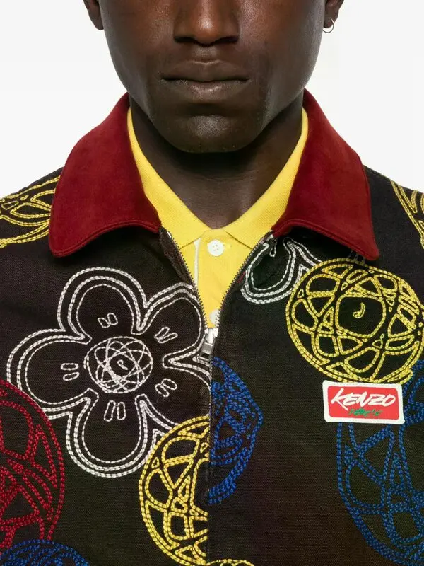 Kenzo Floral Zip Jacket - Brown