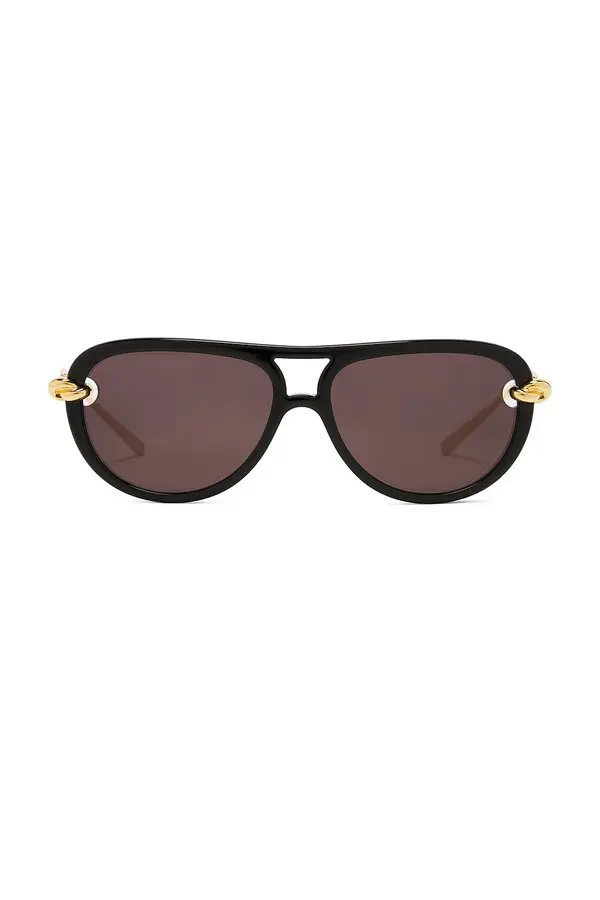 Bottega Veneta Knot Sunglasses - Black  Gold  & Grey